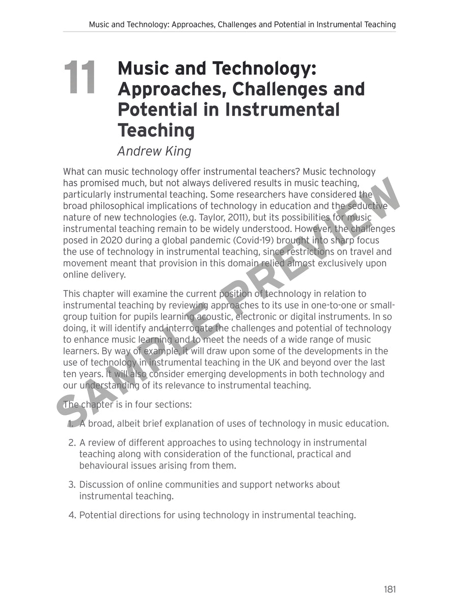 Chapter 11. Music and Technology: Approaches, Challenges and Potential ...