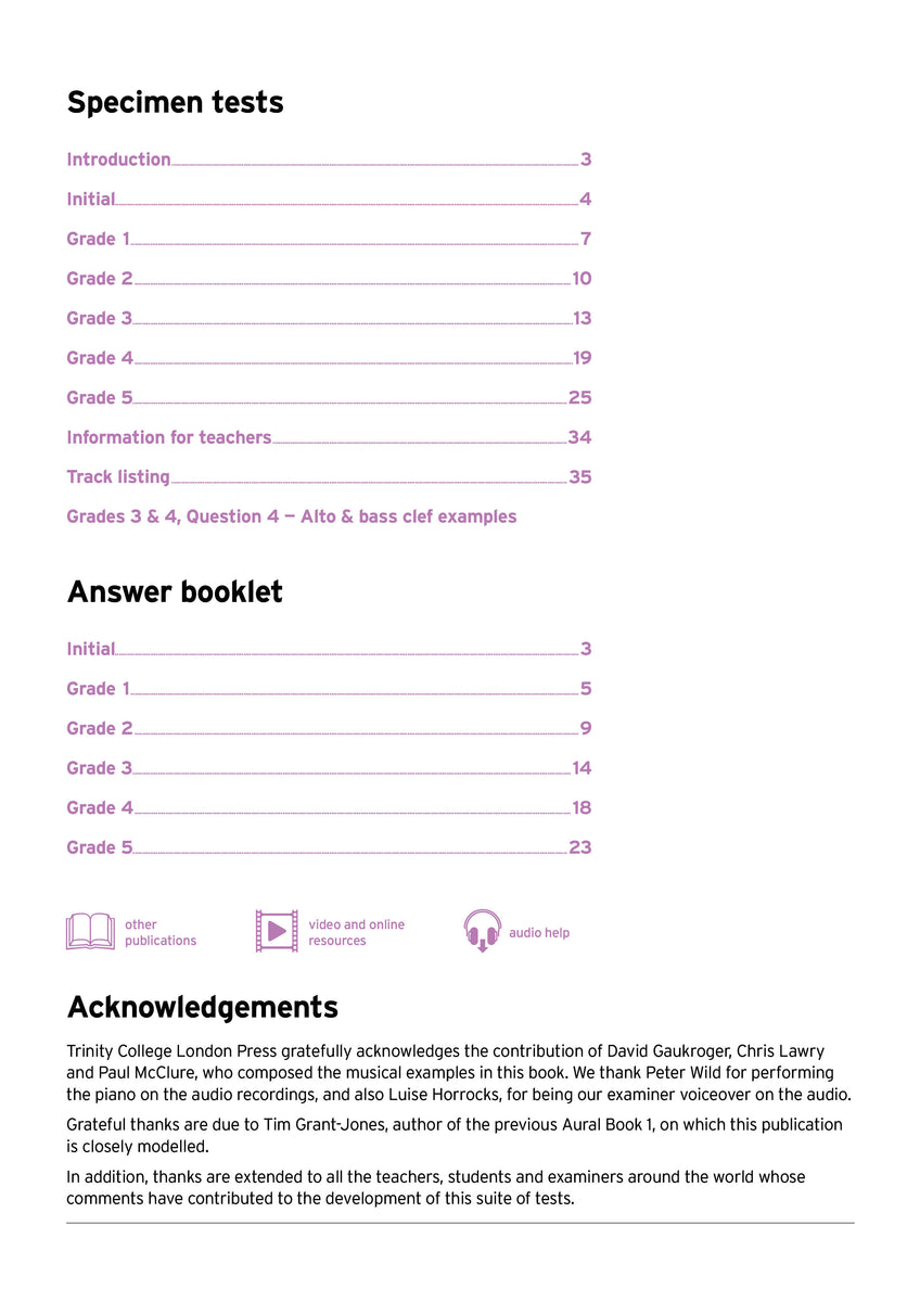 Aural Tests from 2017: book 1 (Initial-Grade 5) - ebook – Trinity ...