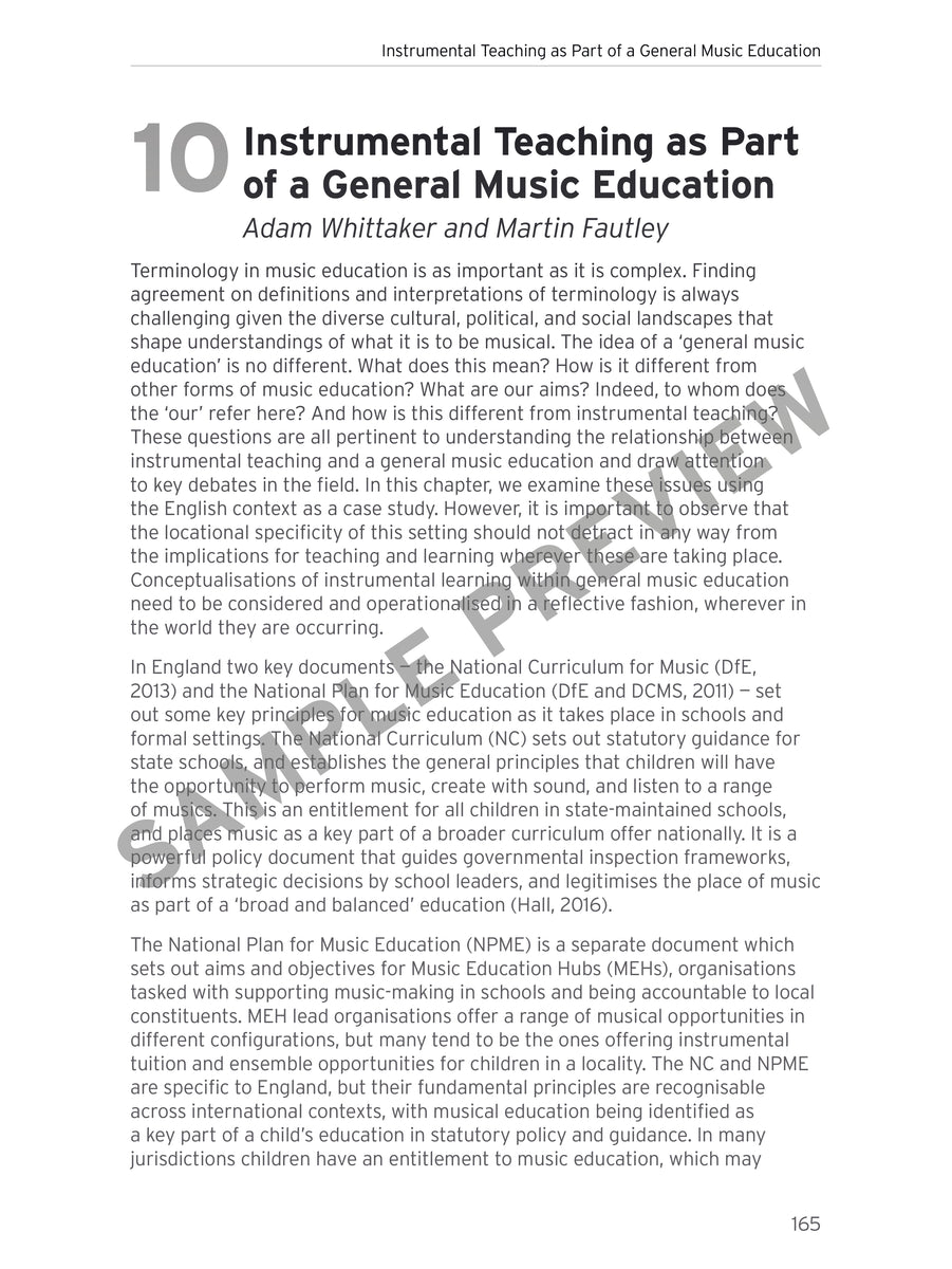 Chapter 10. Instrumental Teaching as Part of a General Musical ...