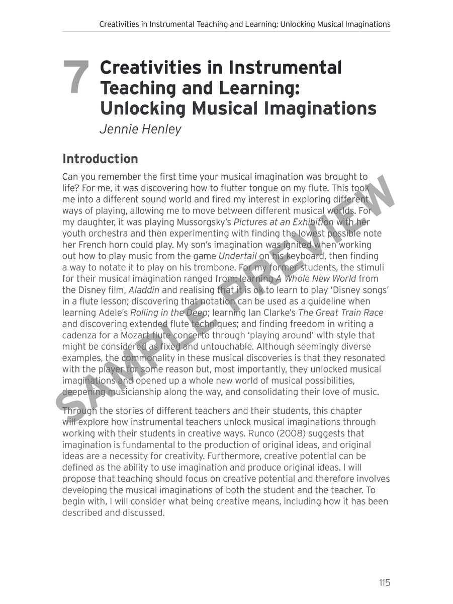 Chapter 7. Creativities in Instrumental Teaching and Learning ...