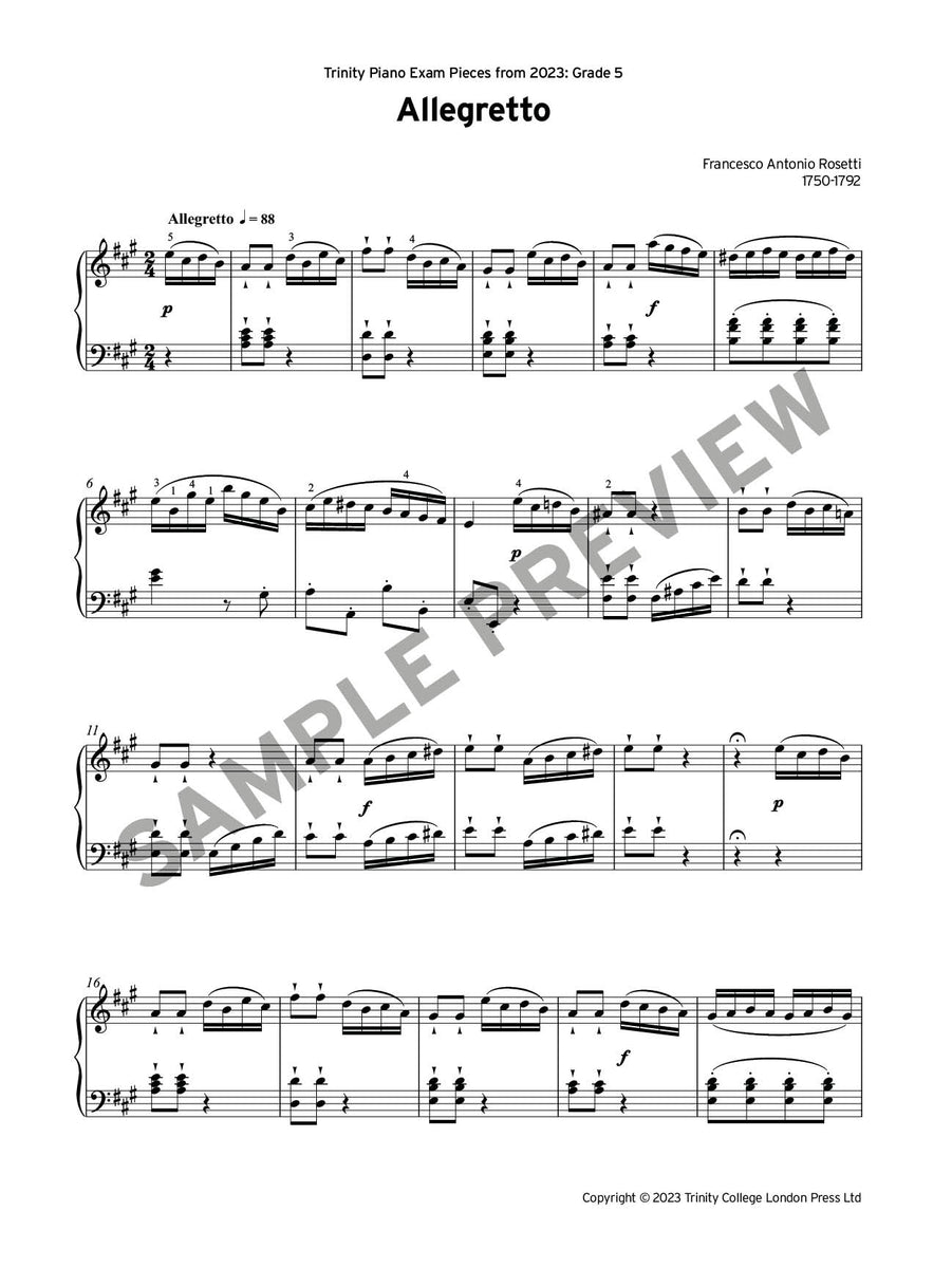 Allegretto - Rosetti (Grade 5 Piano) - ebook – Trinity College London ...
