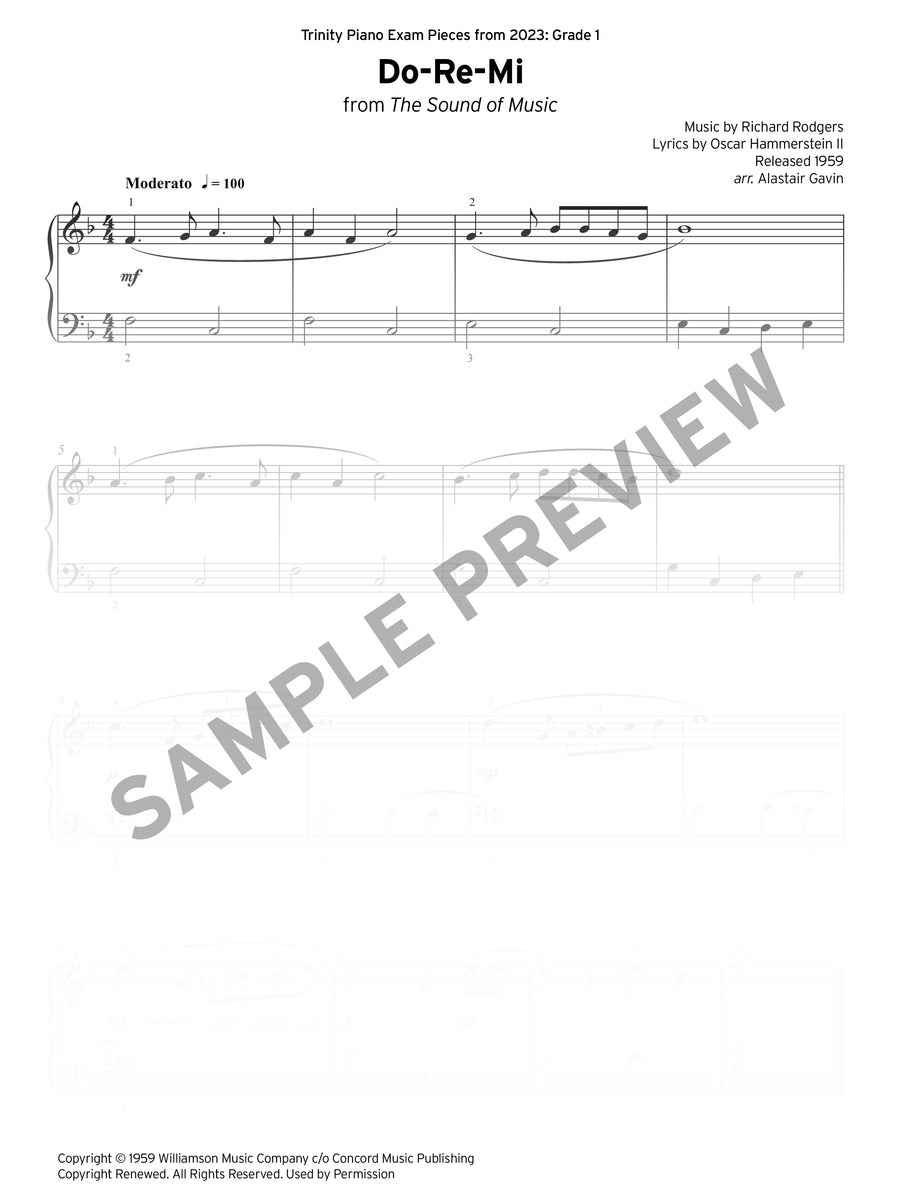 Do-Re-Mi (from The Sound of Music) - Grade 1 Piano (ebook) – Trinity ...