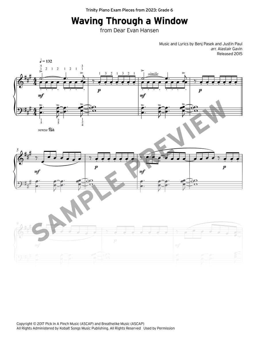 Waving Through a Window (from Dear Evan Hansen) - Grade 6 Piano (ebook ...
