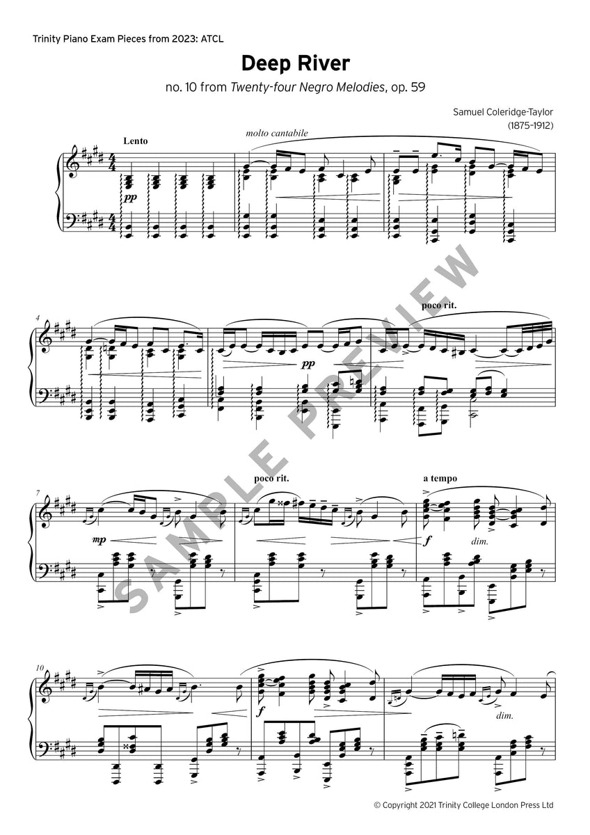 Deep River - Coleridge-Taylor (ATCL Piano) - ebook – Trinity College ...